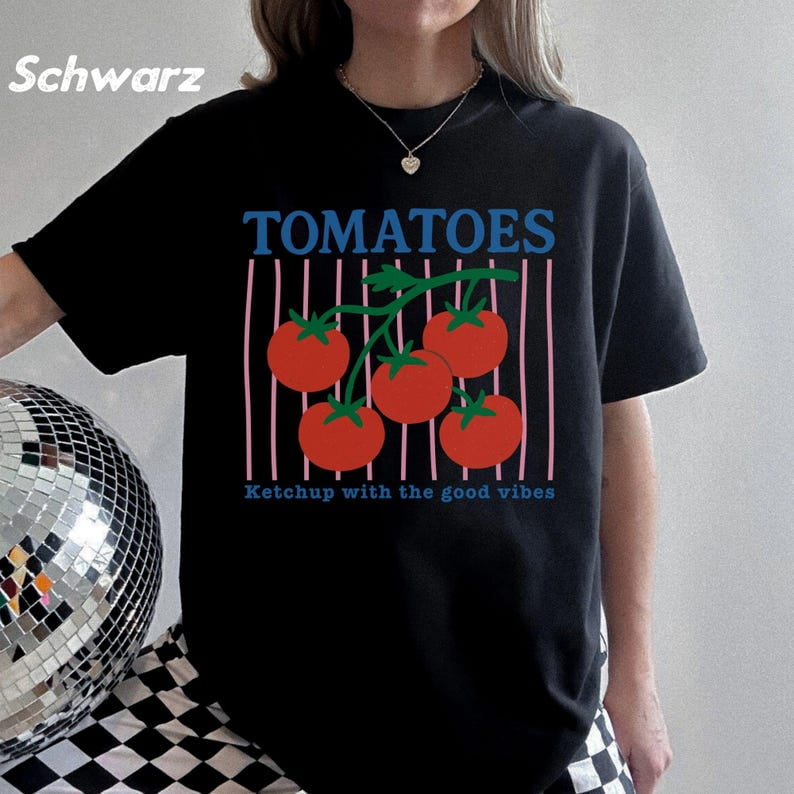 Dolce Vita Tomato T-shirt, Groovy Graphic T-shirt, Retro Tomato T-shirt ...