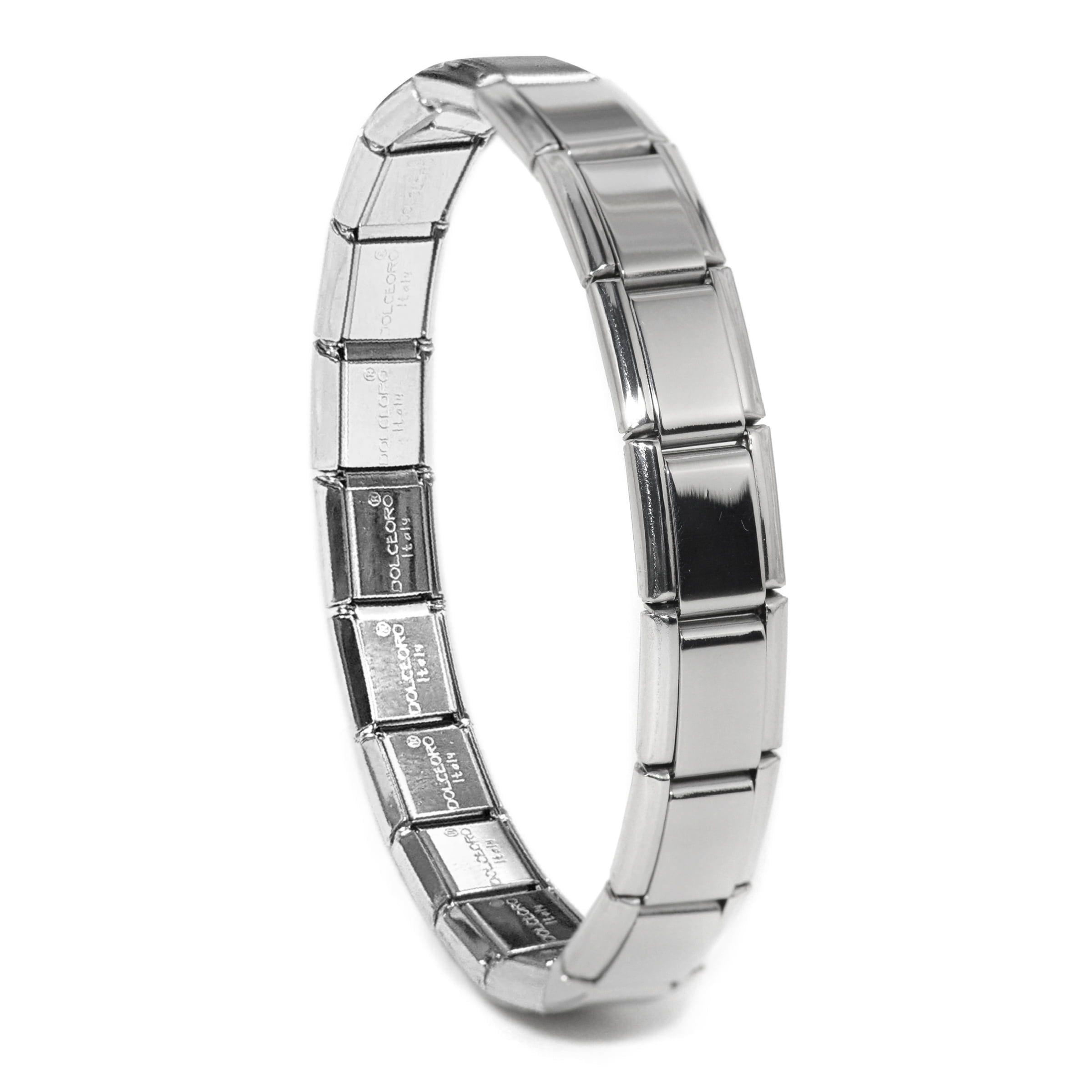 Dolceoro Italian Charm Bracelet, Modular Stainless Steel, Shiny Starter ...