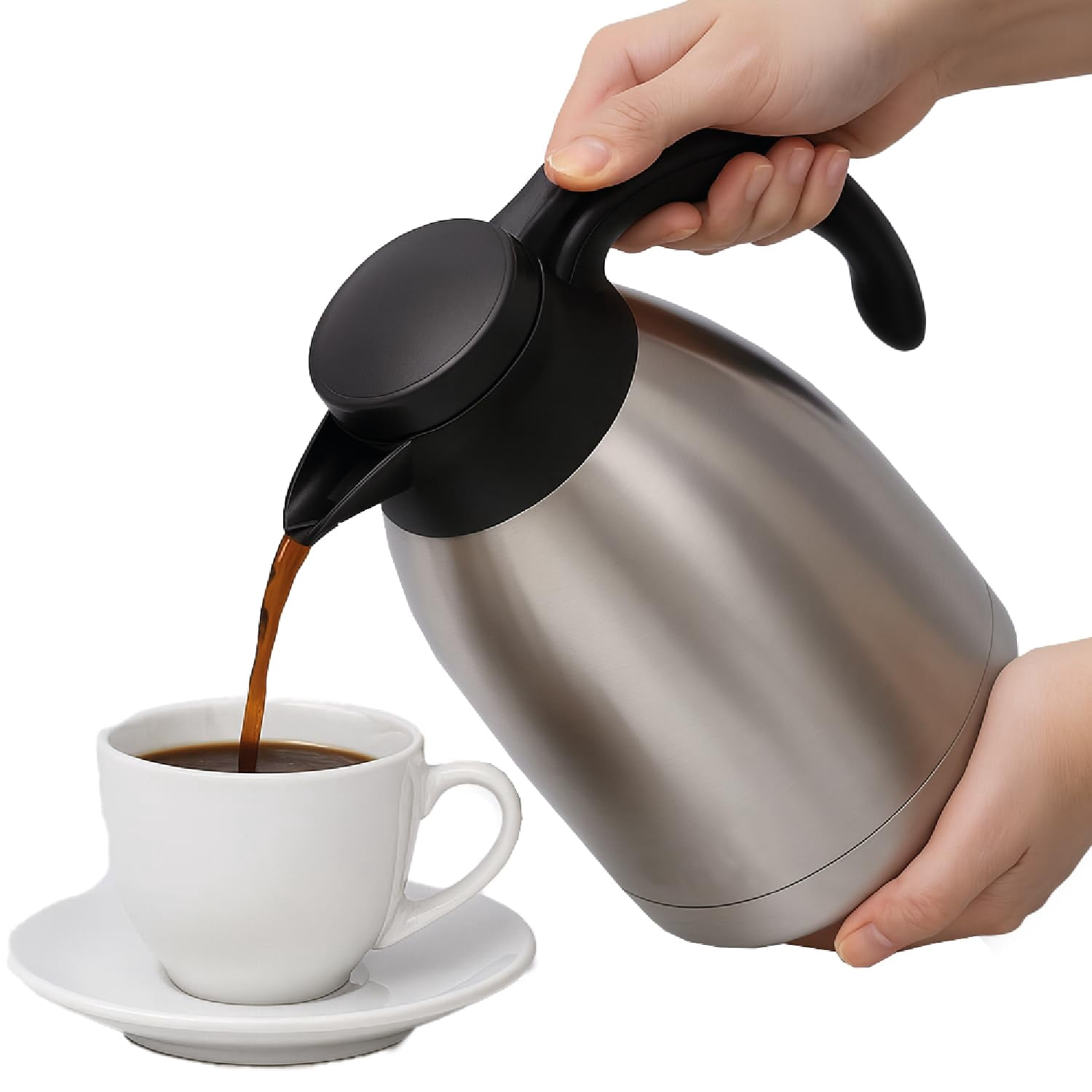 Dolcetti 68 oz (2L) Thermal Coffee Carafe Airpot Dispenser with Pump ...