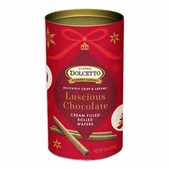 Dolcetto Wafer Roll Holiday Tin - Luscious Chocolate 12 OZ - Walmart.com