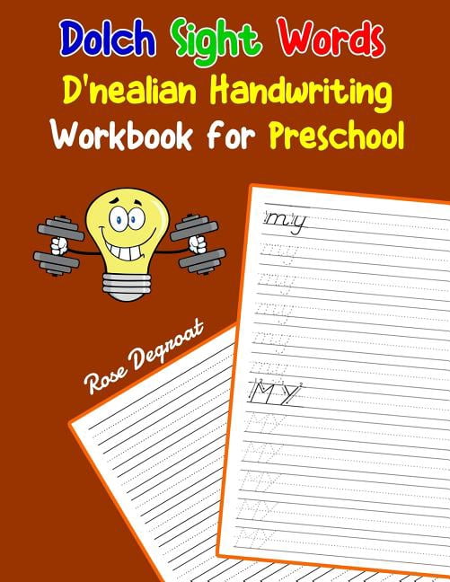 Dolch sight words D'nealian handwriting workbook for Preschool ...