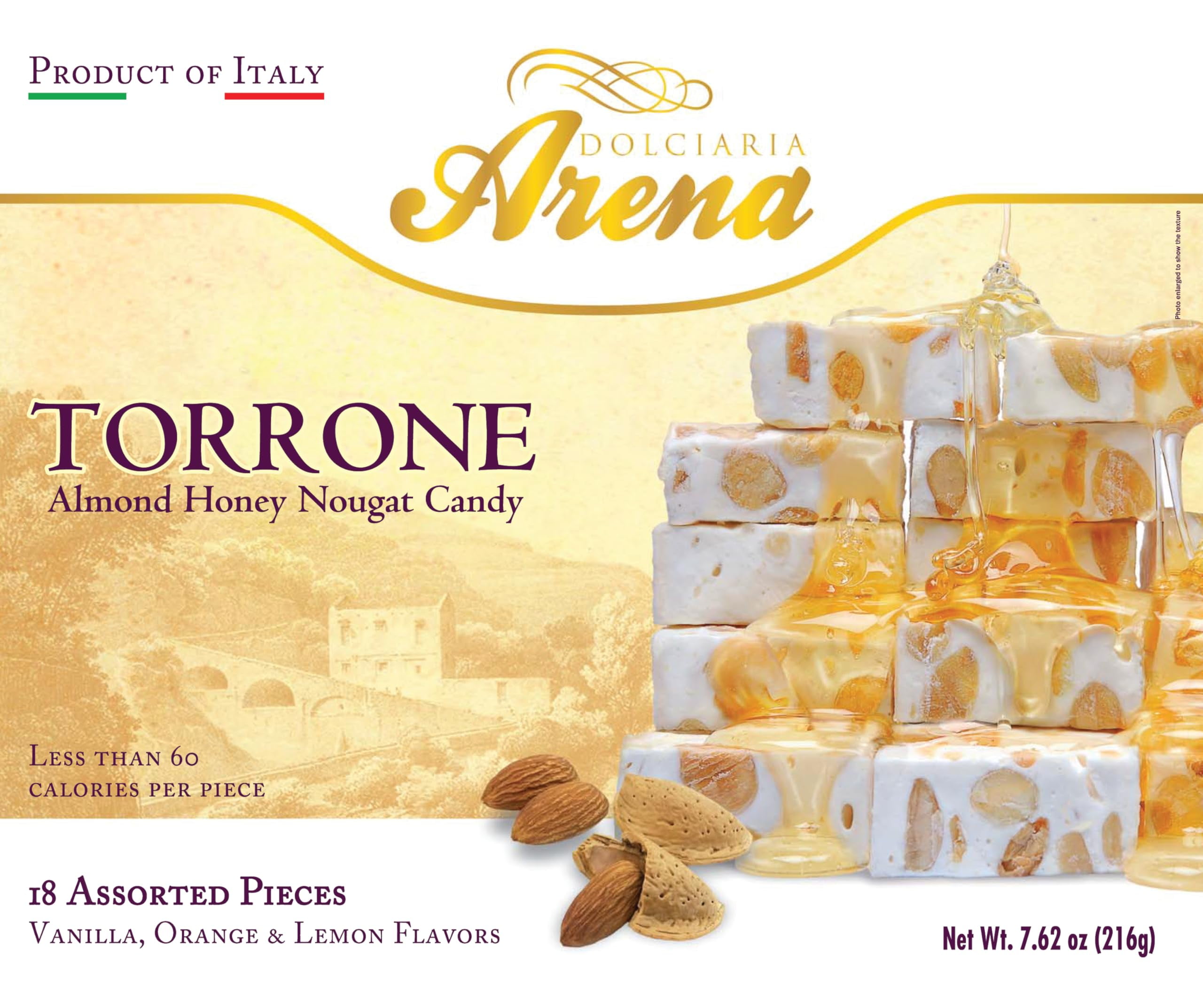 Dolciaria Arena Assorted Italian BCF26 Torrone - 18 Almond Honey Nougat ...