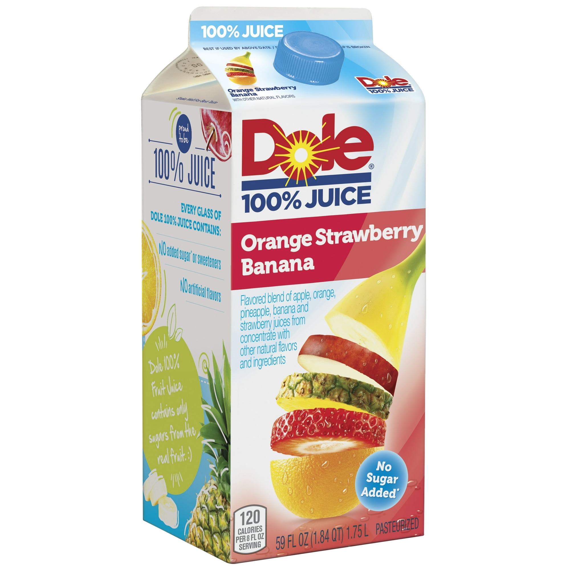 Dole 100% Juice Blend, Orange Strawberry Banana Flavored, 59 Fl Oz ...