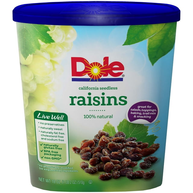 Dole California Seedless Raisins, 18 Oz Snack - Walmart.com