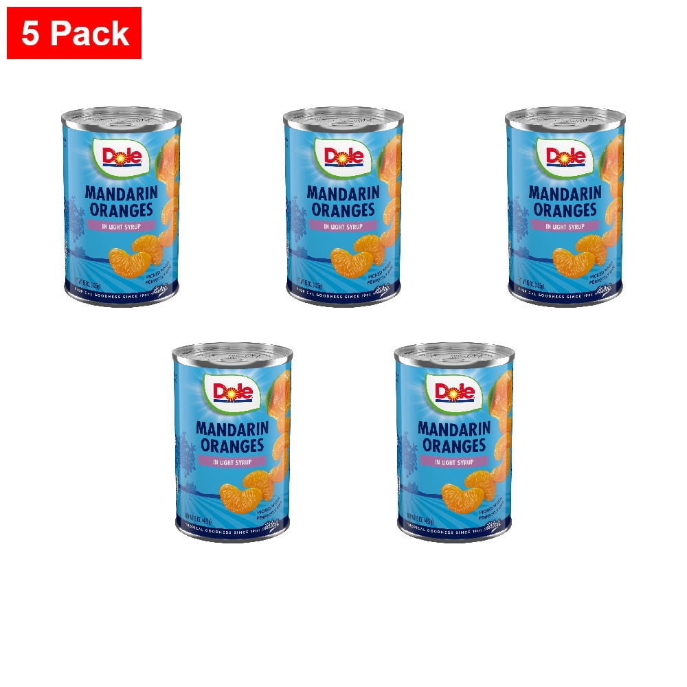 Dole Canned Mandarin Oranges Fruit In Light Syrup 15 oz - 5 Pack ...