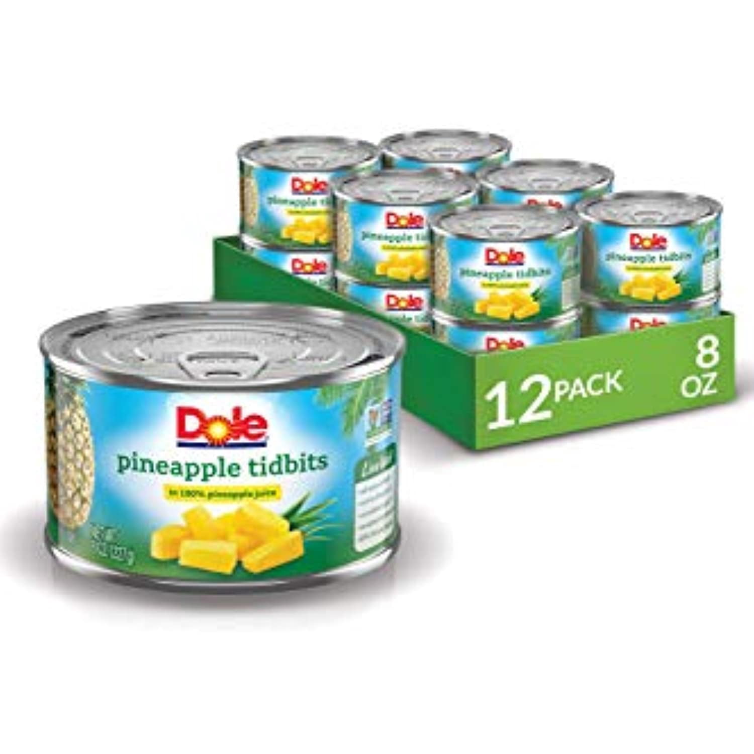 Dole Canned Crushed Pineapple in Added Sugar Heavy Syrup, 8.25 Oz, 12 ...