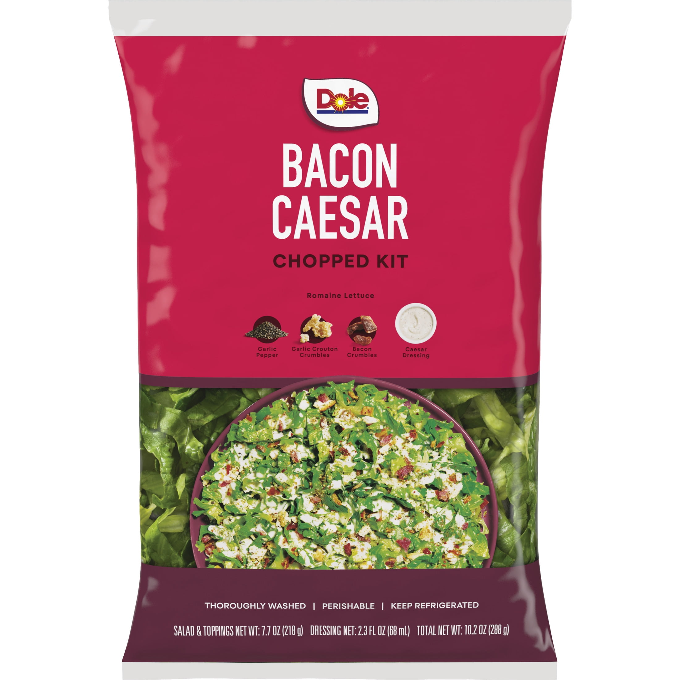 Dole Bacon Caesar Chopped Kit, 10.2oz - Walmart.com