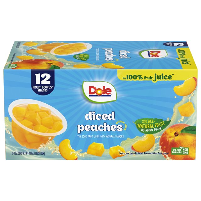 Dole Diced Peaches in STF9 100% Juice^ - Dole Fruit Bowls Snacks - 4 oz ...