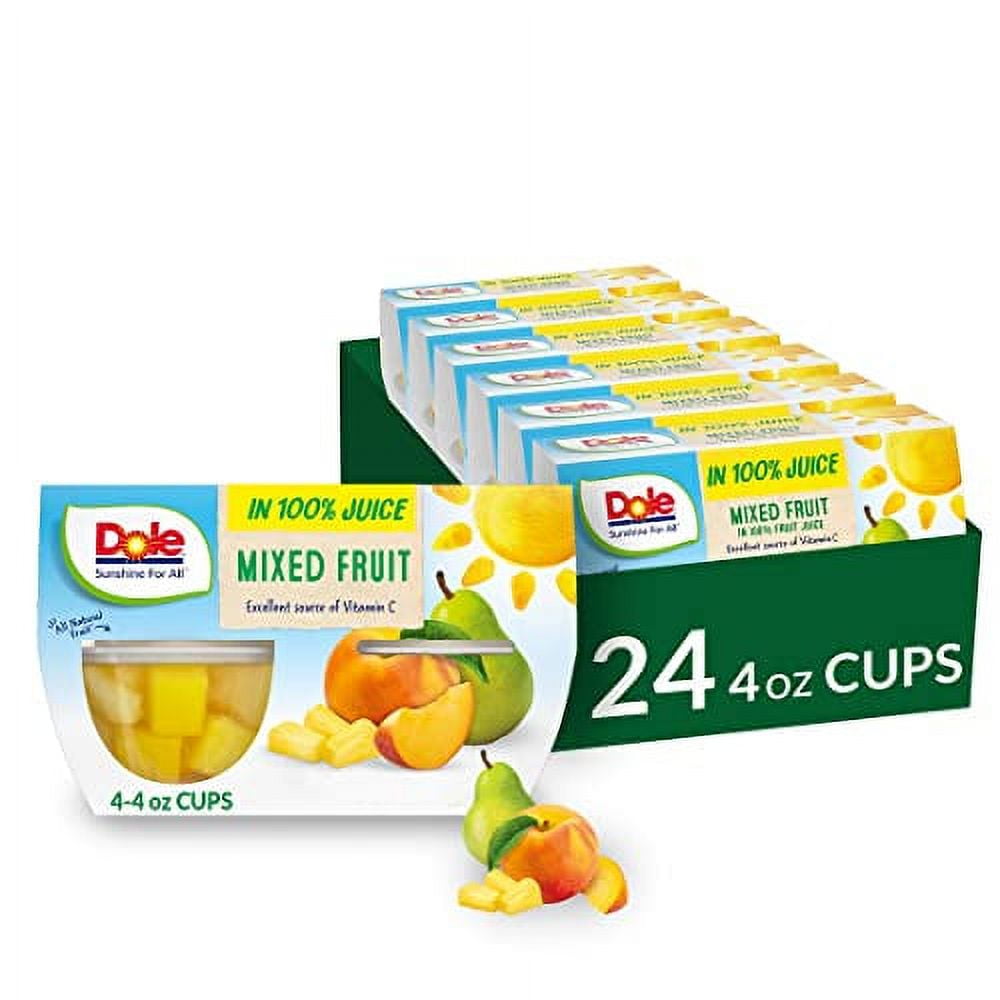Dole Fruit Bowls Mixed Fruit in 100% Juice, Gluten Free Healthy Snack ...