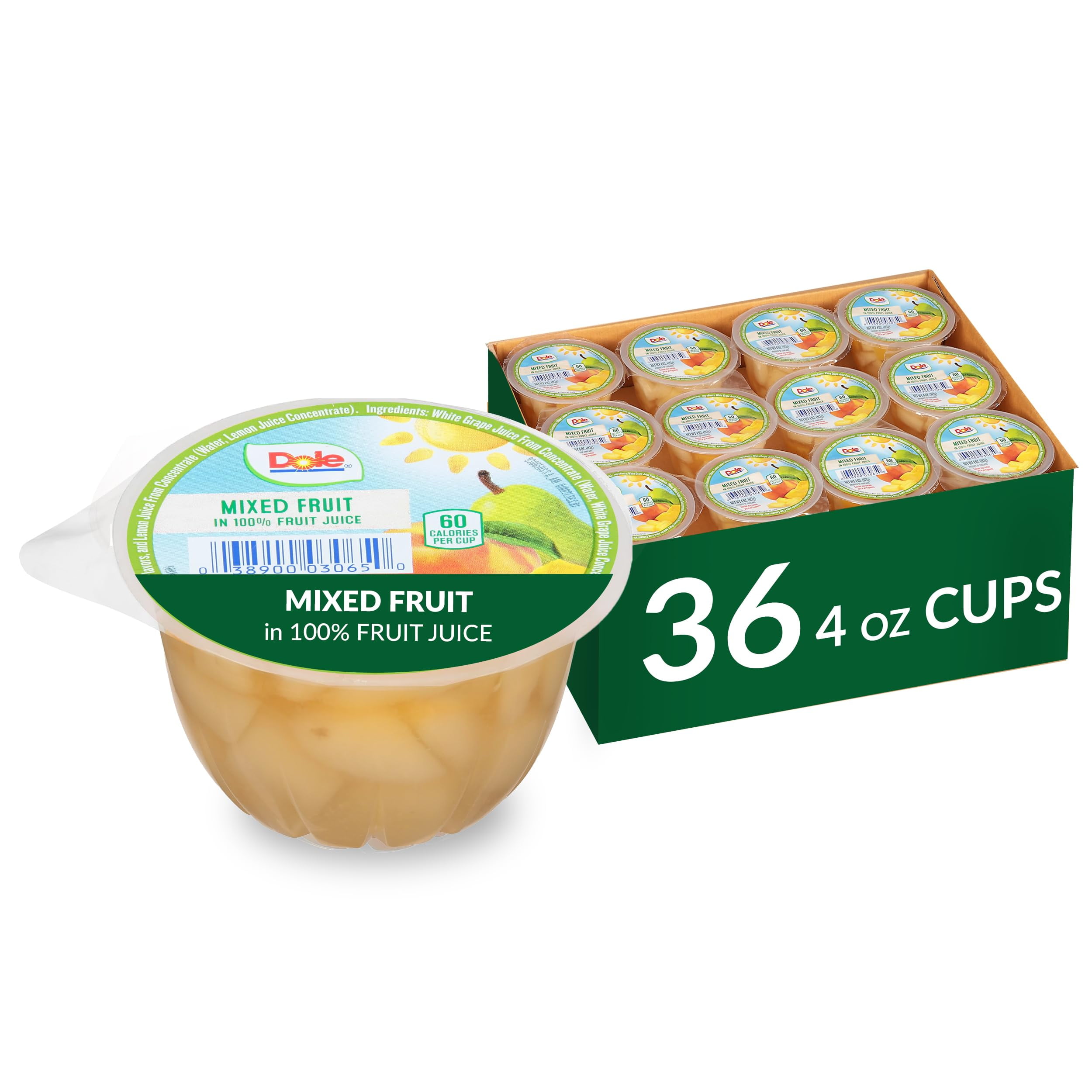 DOLE FRUIT BOWLS, Dole Mixed Fruit , 4-Ounce Cups (Pack of 36 ...