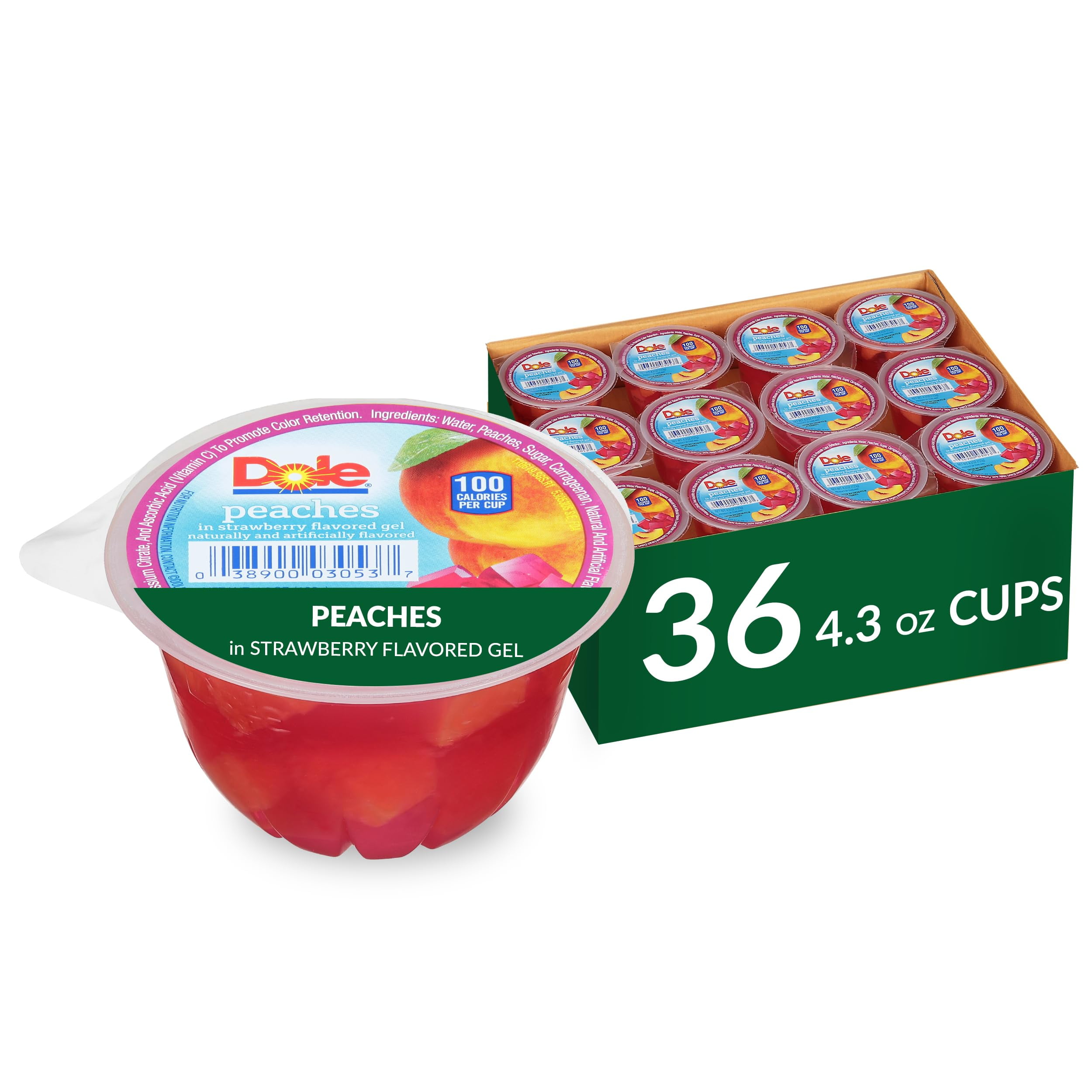 Dole Fruit Bowls Peaches DHF10 in Strawberry Flavored Gel Snacks, 4.3oz ...
