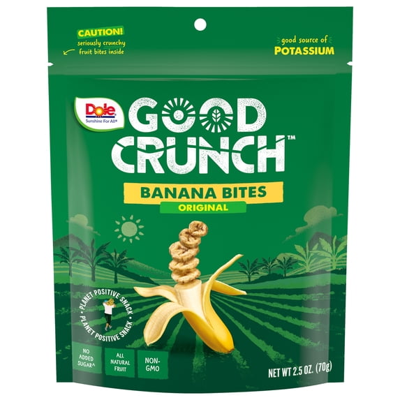 Dole All Natural Banana Bites, 2.5 oz, Light Crunch, No Added Sugar ...