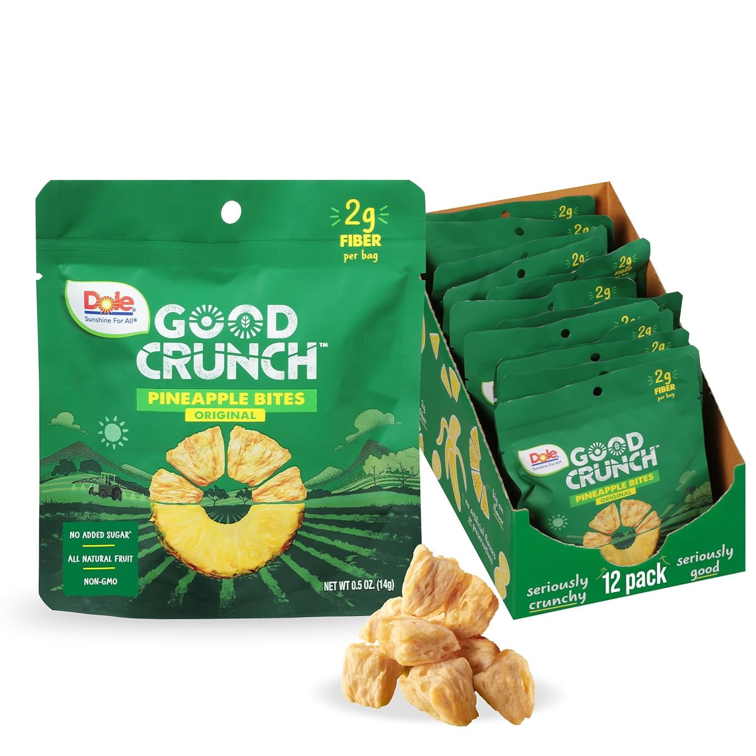 Dole Good Crunch Pineapple CCF19 Dried Fruit Bites, Gluten Free & Vegan ...