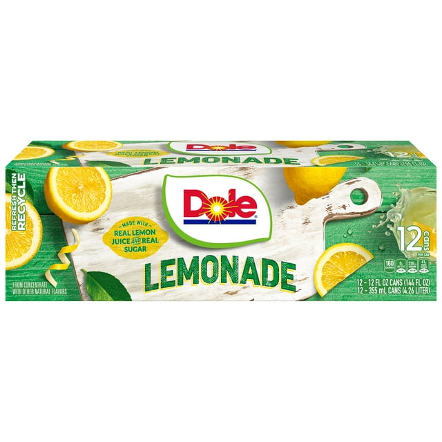 Dole Lemonade Juice Drink, 12 fl oz 12 Pack Cans - Walmart.com