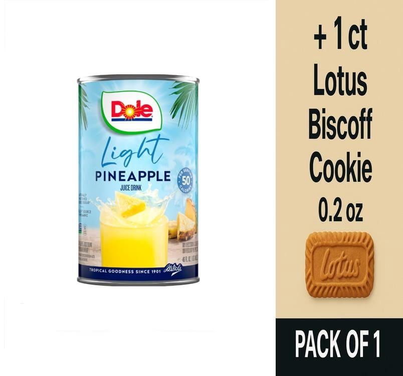 Dole Light Pineapple Juice Drink 46 fl oz - Pack of 1 & Lotus Biscoff ...