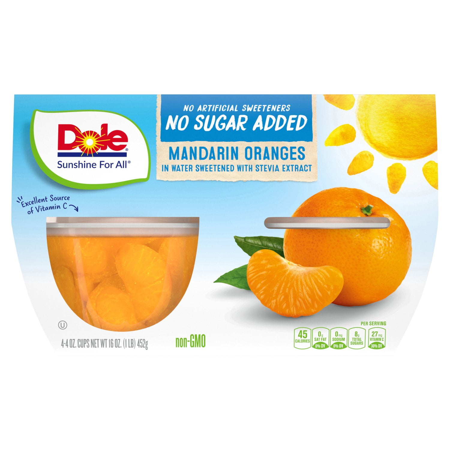 Dole Mandarin Oranges No Sugar Added Cups 16 oz Package May Vary ...