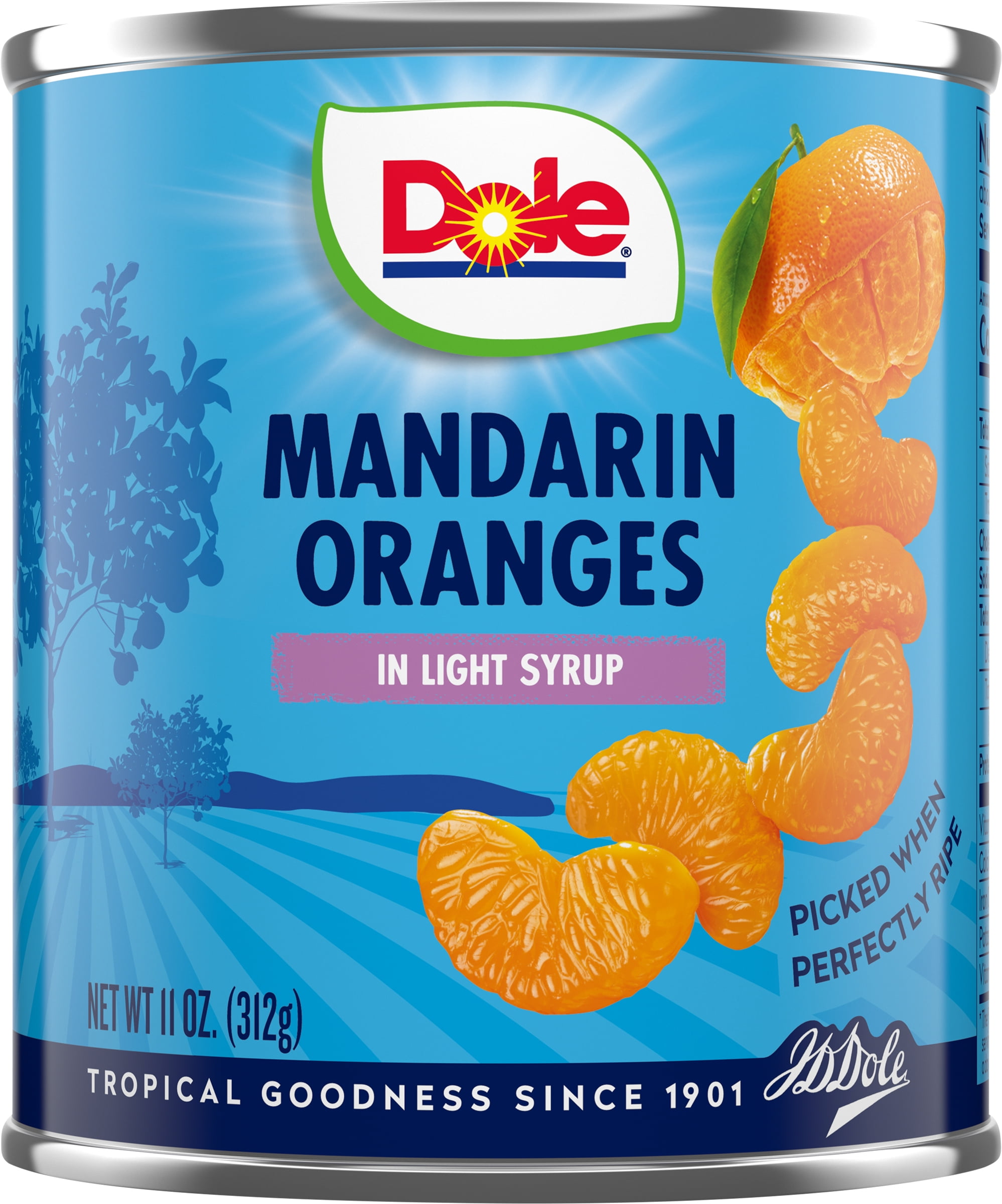 Dole Mandarin Orange Fruit Slices in Light Sugar Syrup, 11 oz Can ...