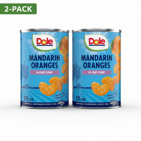 Dole Mandarin Oranges in Light Syrup, Non-GMO Project Verified, (2-Pack ...