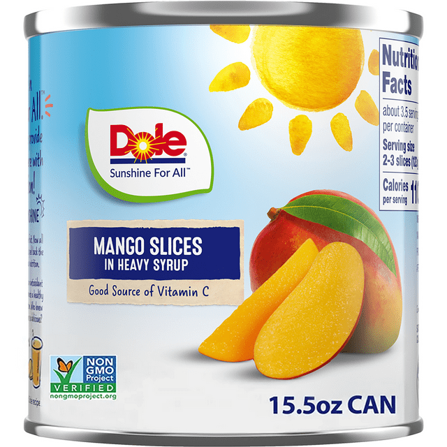 Dole Mango Slices in Heavy Syrup, Good Source of Vitamin C, 15.5 oz Can ...