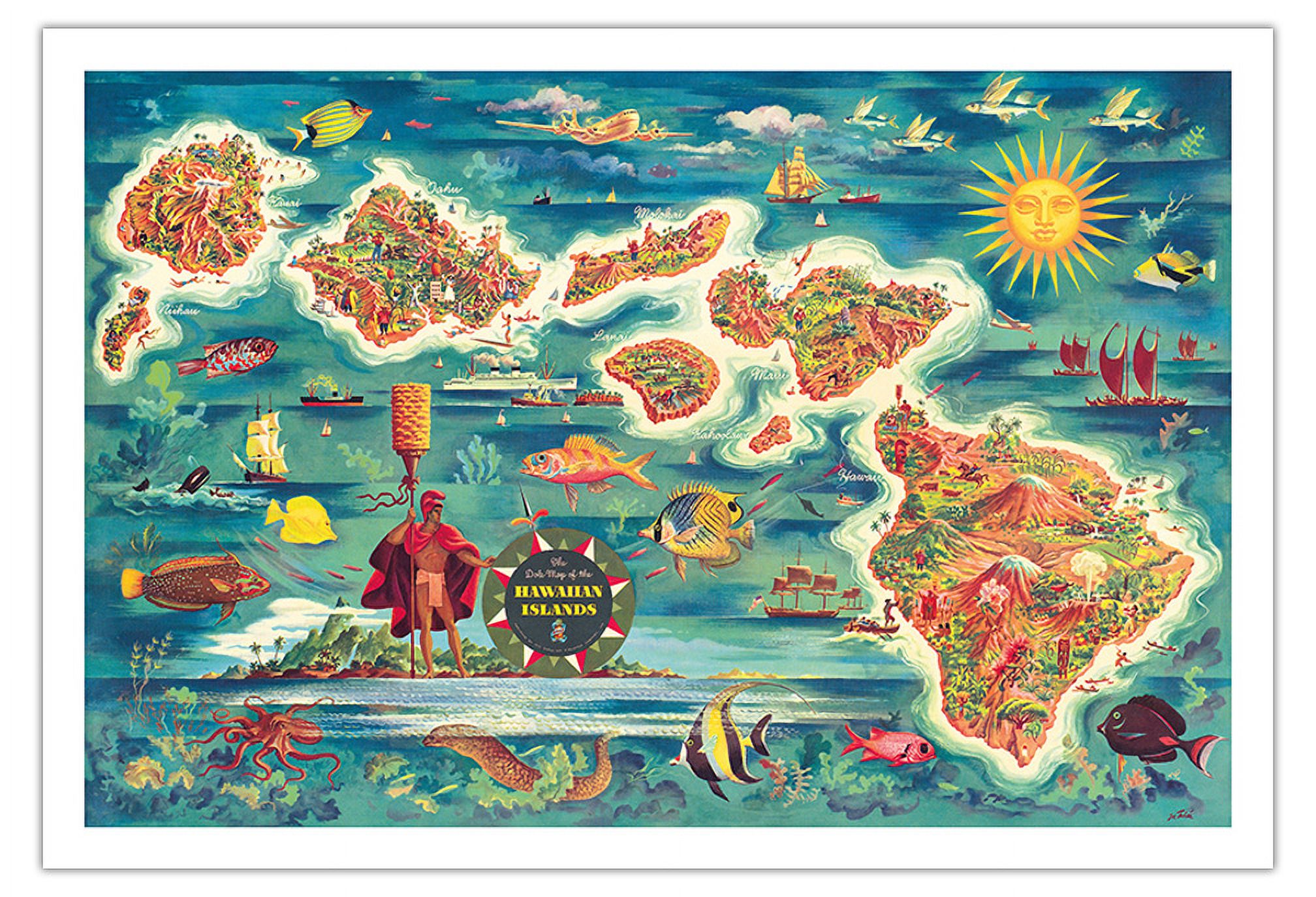 The Dole Map of the Hawaiian Islands - From the Hawaiian Pineapple ...