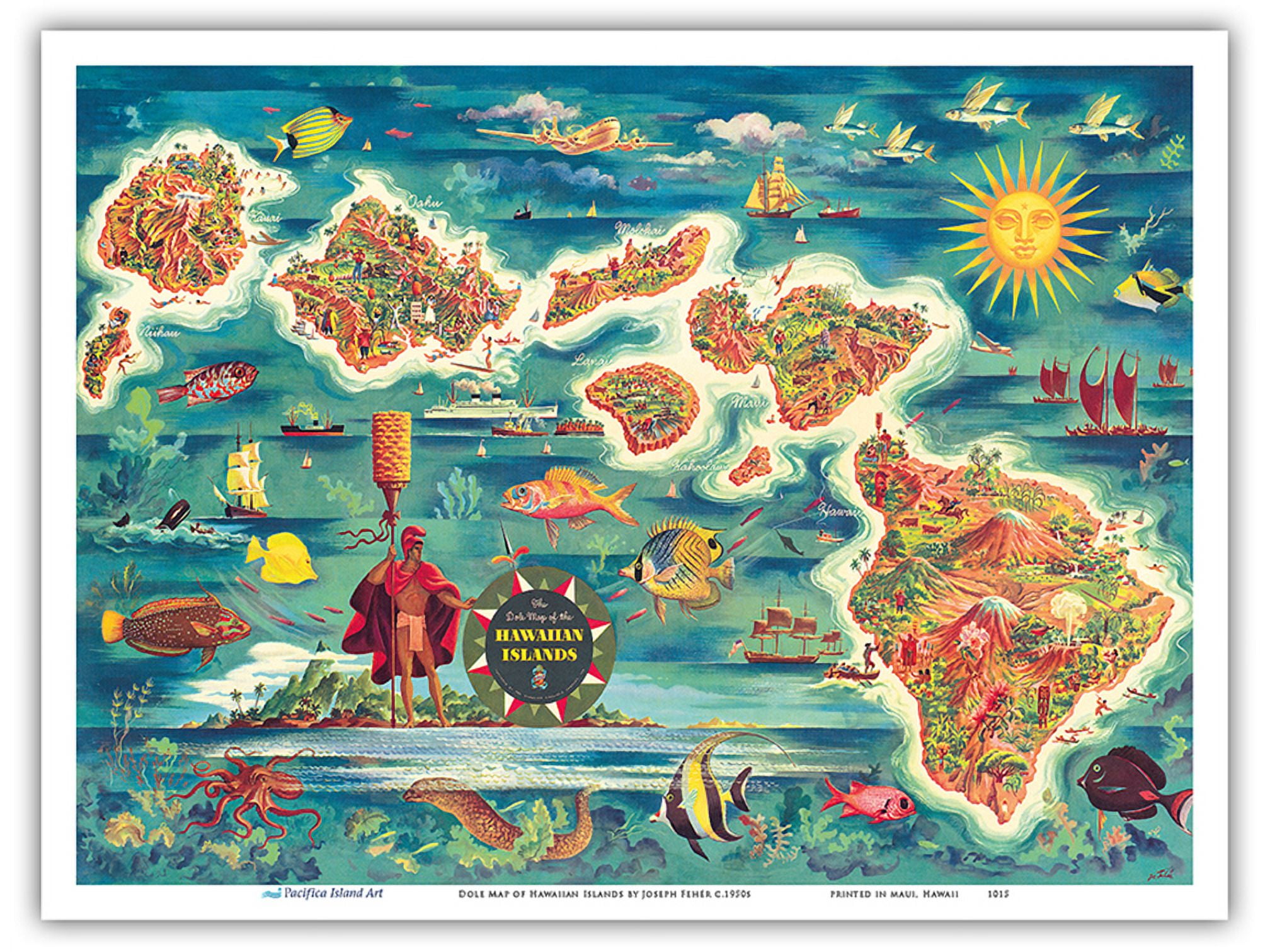 The Dole Map of the Hawaiian Islands - From the Hawaiian Pineapple ...