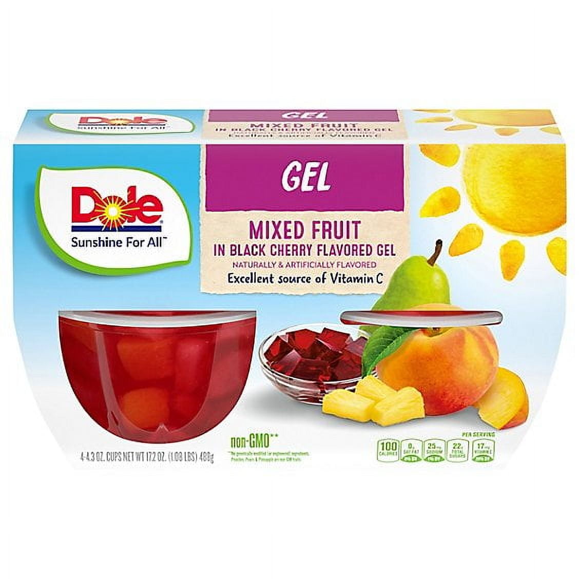 Dole Mixed Fruit in Black Cherry Gel Cups - 4-4.3 Oz - Walmart.com