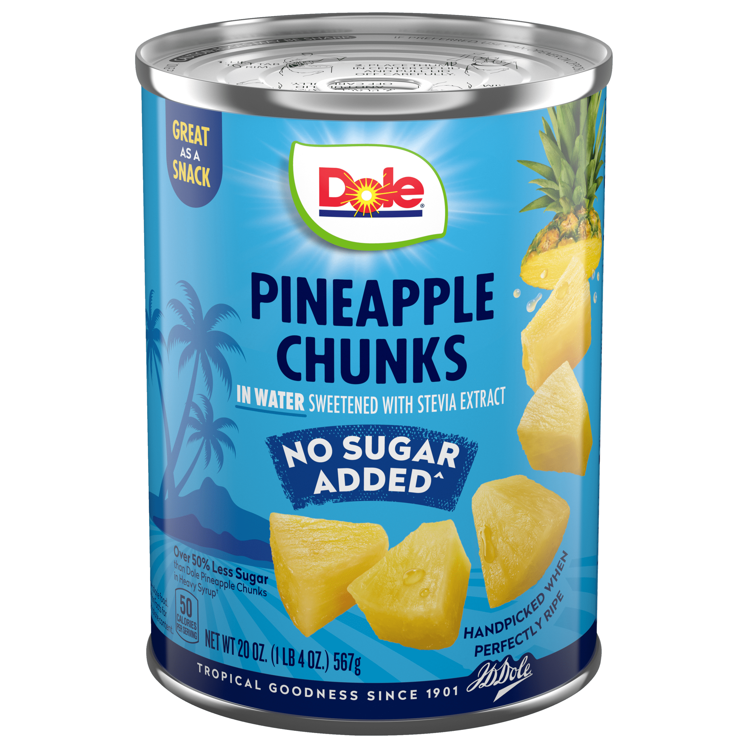 Dole No Sugar Added^ Pineapple Chunks in Water^^, 20 oz Can - Walmart.com