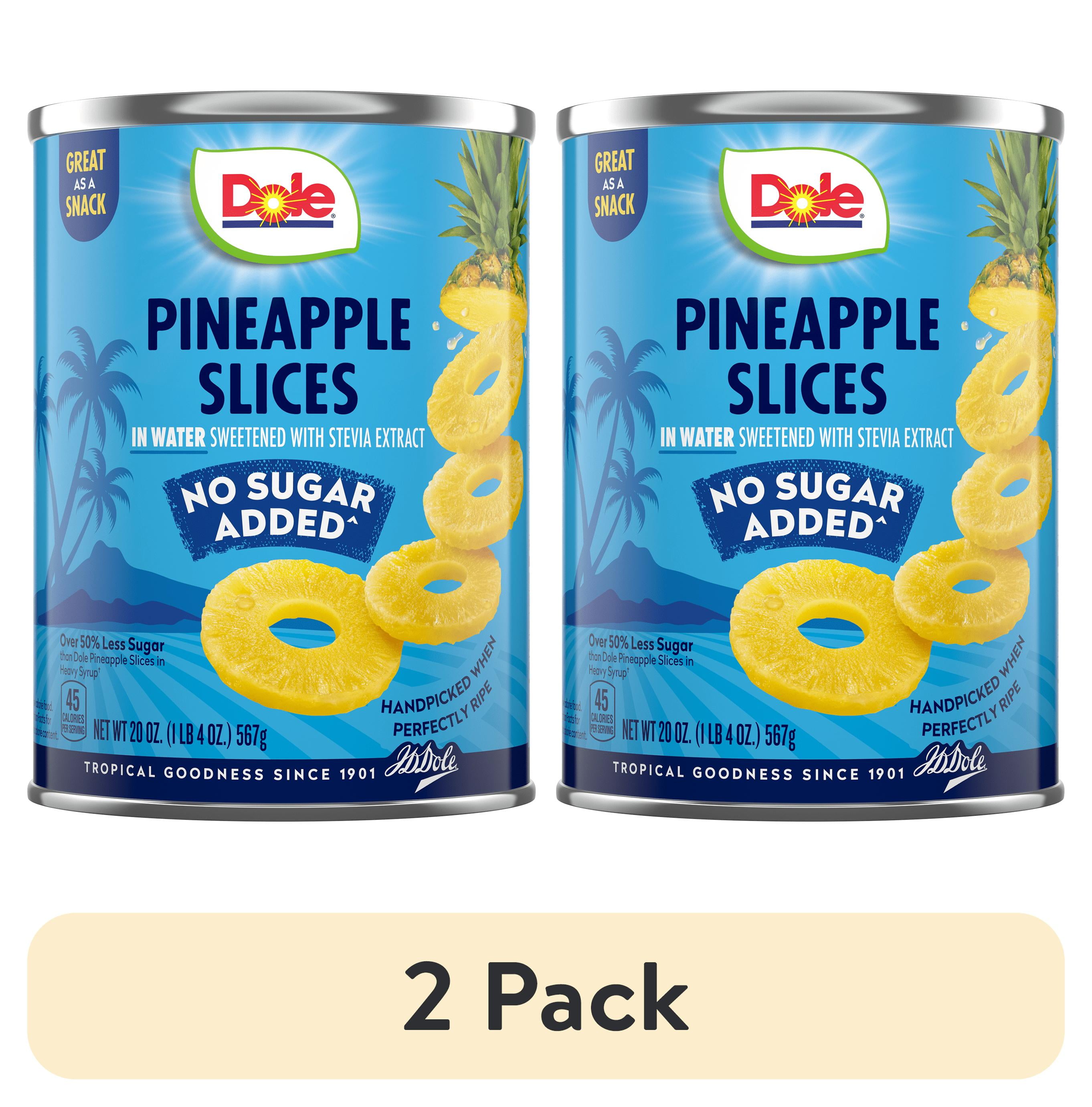 (2 pack) Dole No Sugar Added^ Pineapple Slices in Water^^, 20 oz Can ...