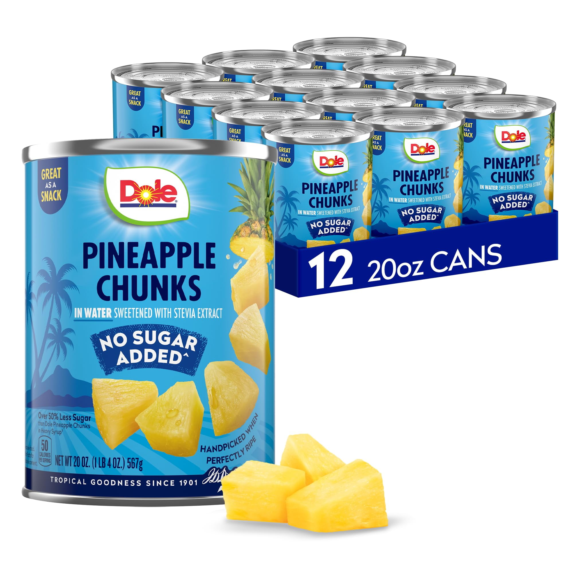 Dole Pineapple Chunks In Water With No Sugar Added - Dole Fruit Cans ...