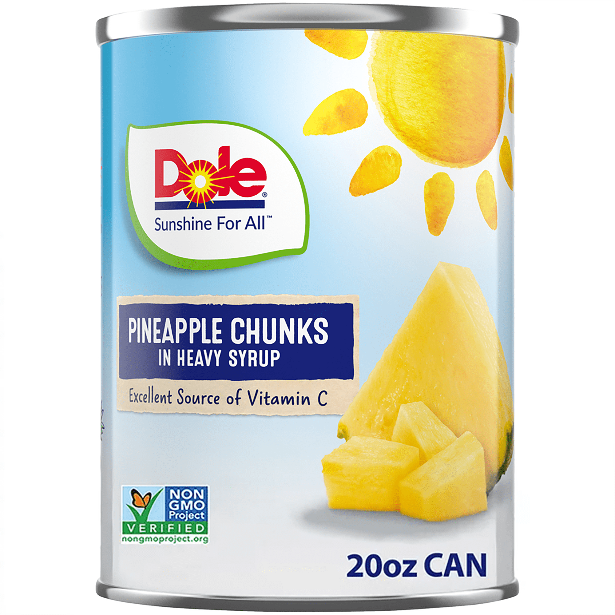 Dole Pineapple Chunks in Heavy Syrup, Excellent Source of Vitamin C, 20 ...