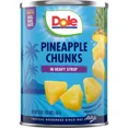 Dole Natural Pineapple Chunks in Heavy Syrup, Rich in Vitamin C, 20 oz ...