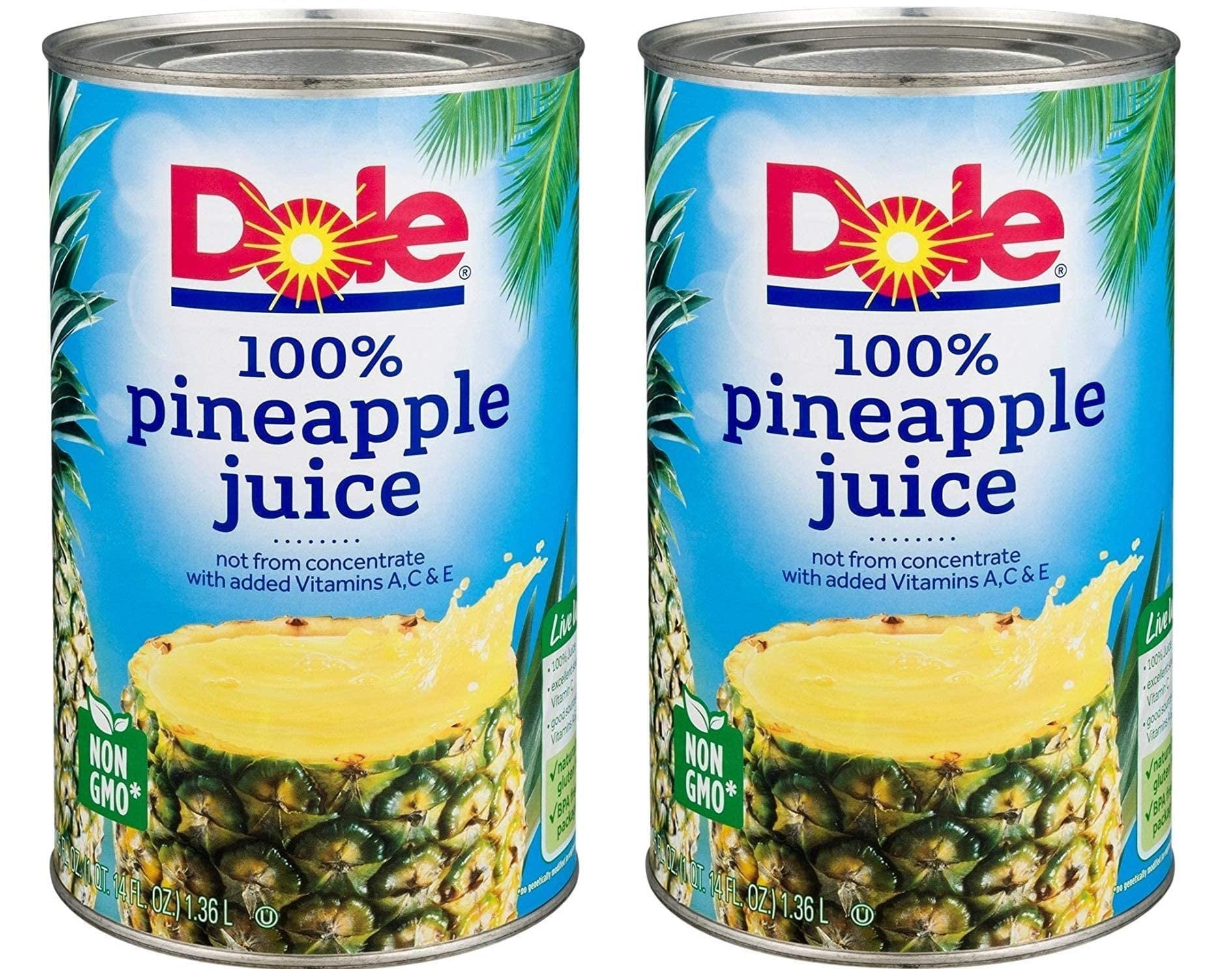 Dole Pineapple Juice, 46 Oz Can, Pack Of 2 - Walmart.com