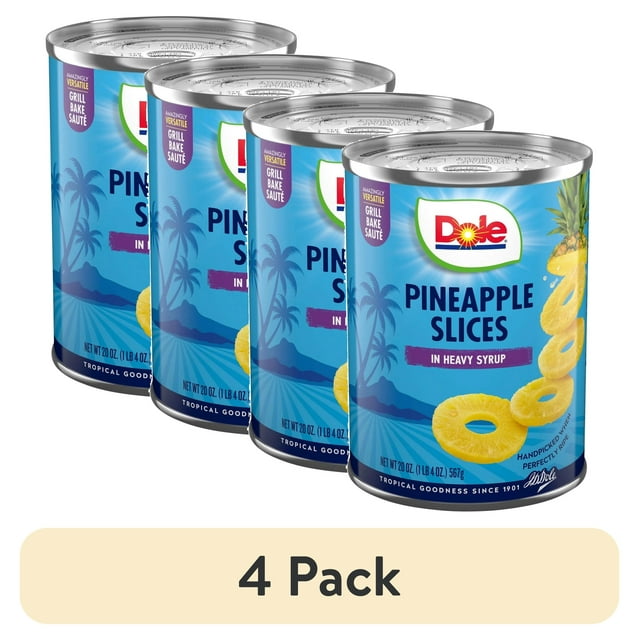 (4 pack) Dole Pineapple Slices in Heavy Syrup, 20 oz Can - Walmart.com