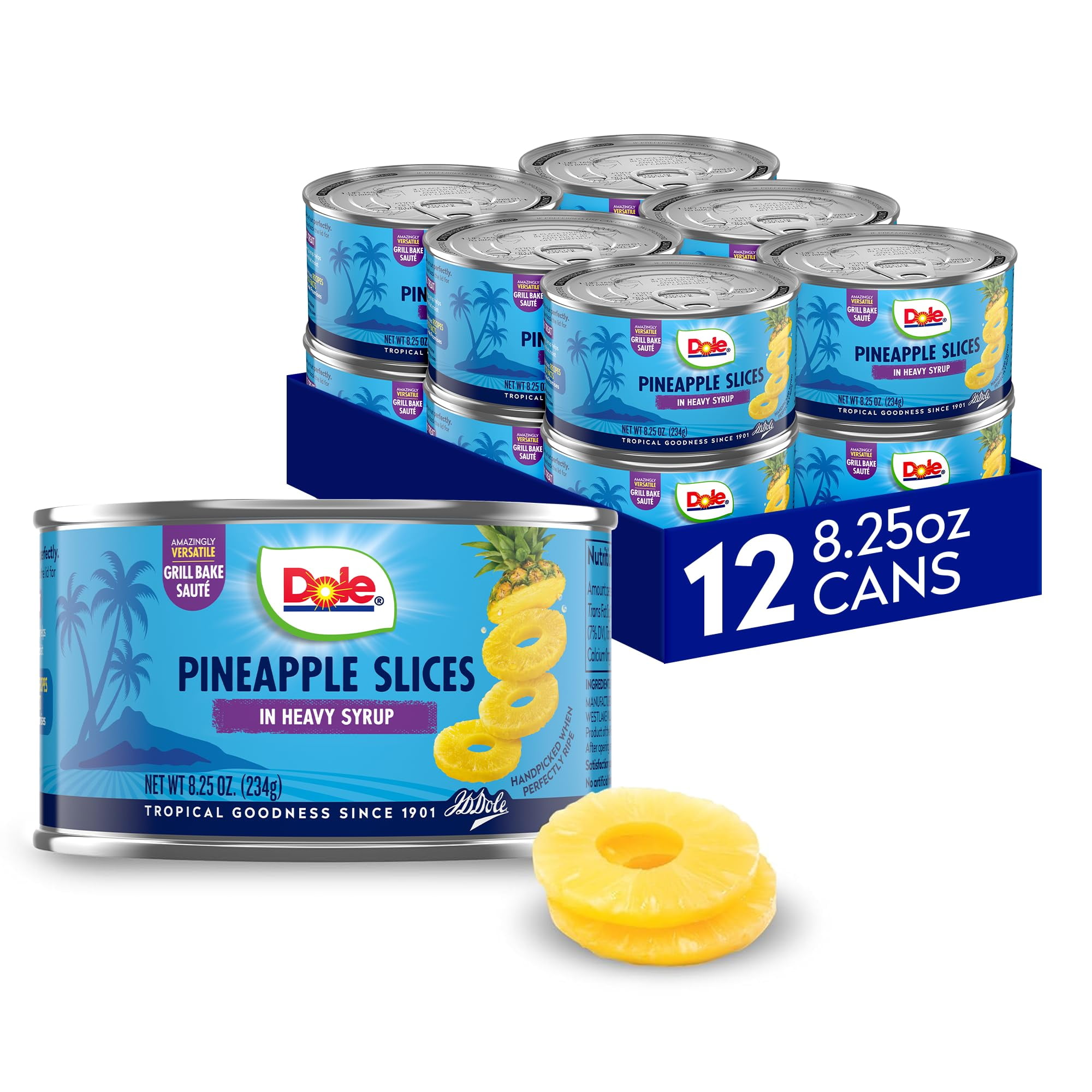 Dole Pineapple Slices in RRF12 Heavy Syrup - Dole Canned Fruit - Rich ...