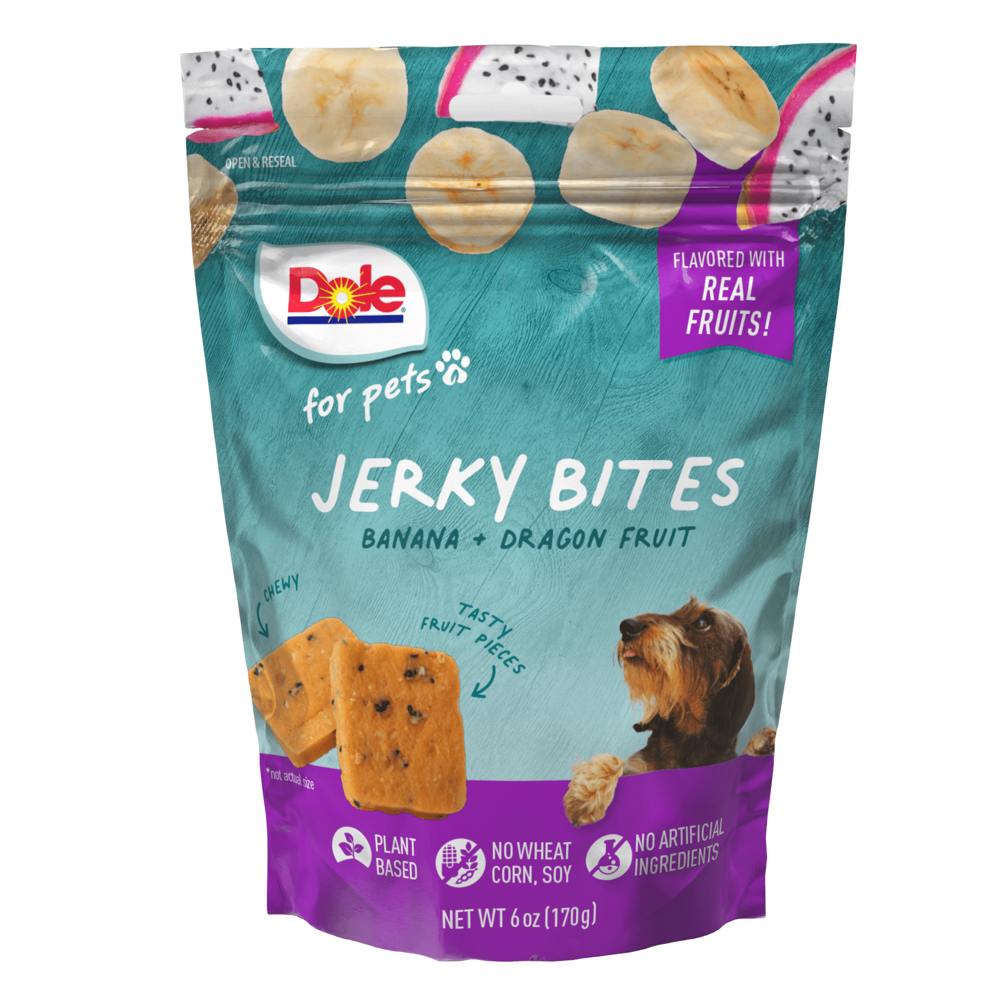 Dole Plant Based Jerky Banana & Dragon Fruit Flavor Dog Treats, 6oz ...