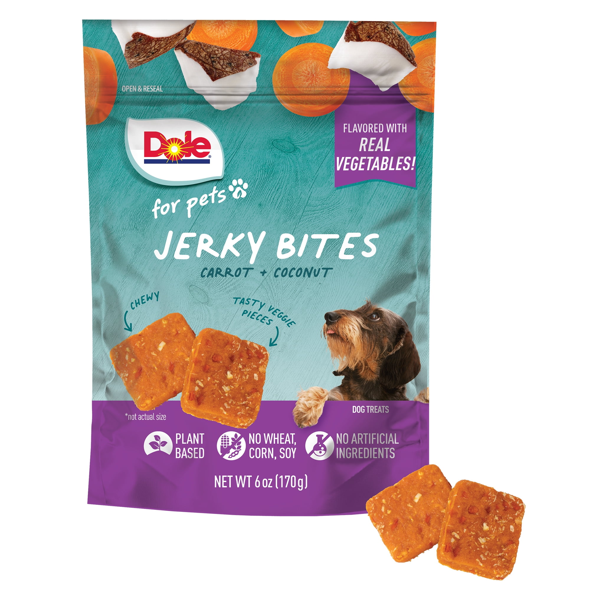 Dole Carrot and Coconut Dog Jerky Bites 6oz Bag with Real Fruit ...