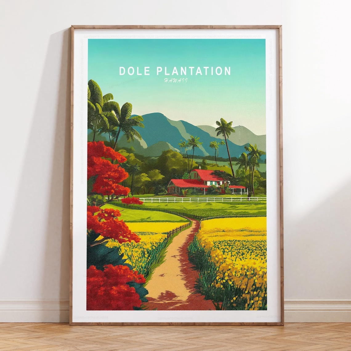 Dole Plantation Hawaii Minimalist Travel Poster Wall Art, Unframed ...