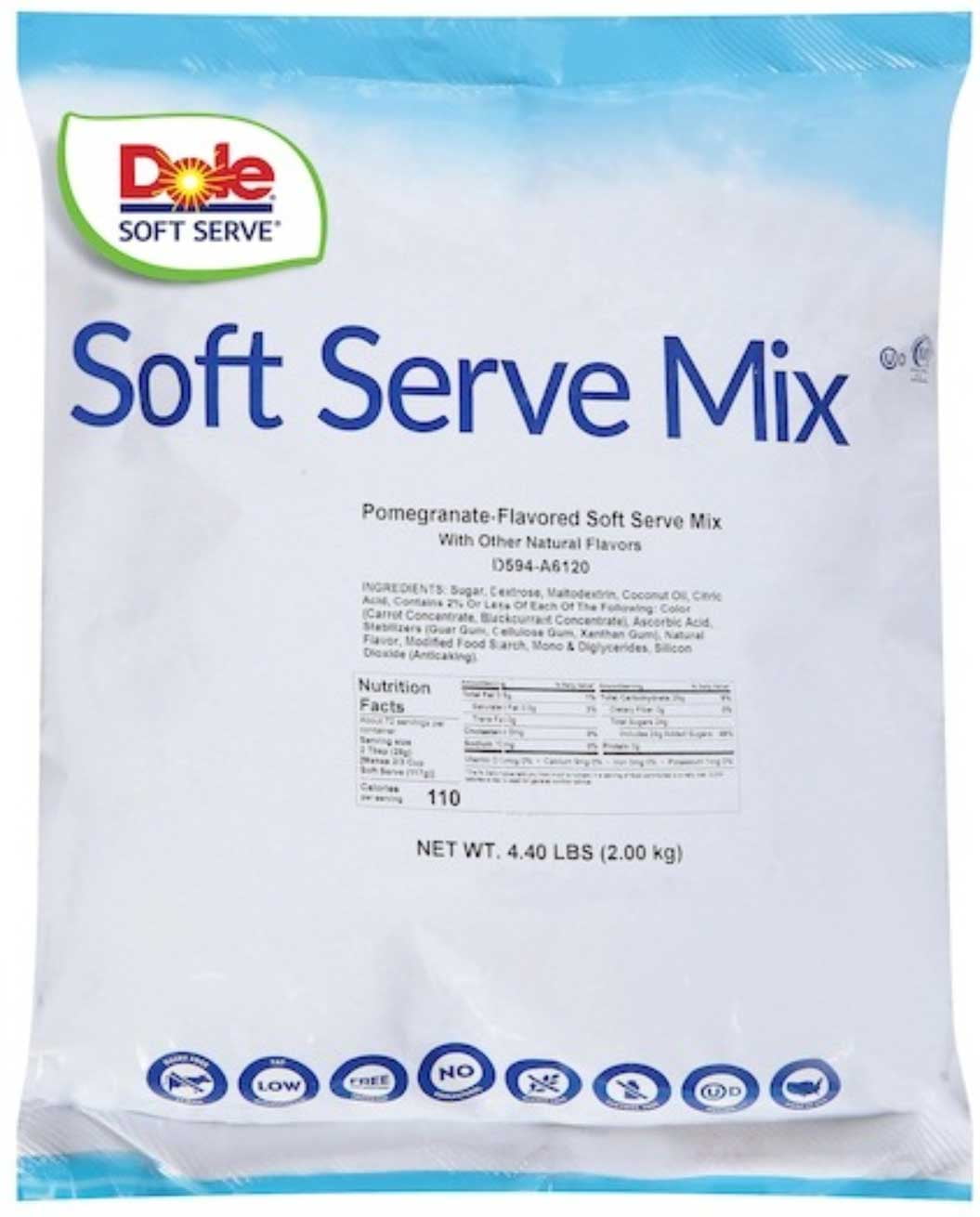 Dole Pomegranate Flavored Soft Serve Mix, 4.4 Pounds -- 4 per case ...