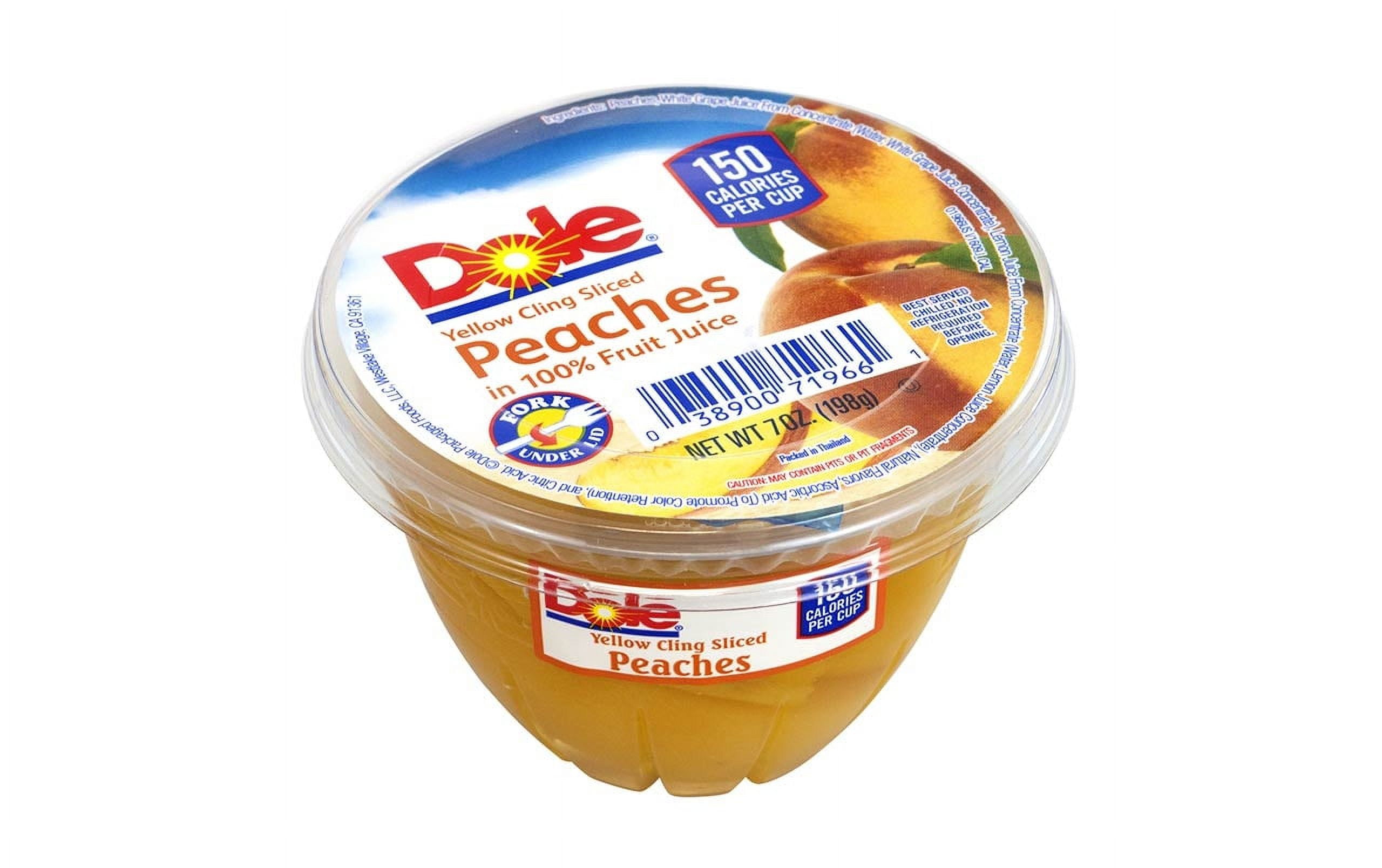 Dole Sliced Peaches in 100% Fruit Juice Cups, 7 oz, 12 Ct - Walmart.com