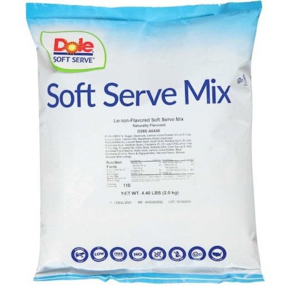 Dole Soft Serve Lemon Mix, Zesty Lemon Flavor, 4 Packs of 4.4 lb Each ...