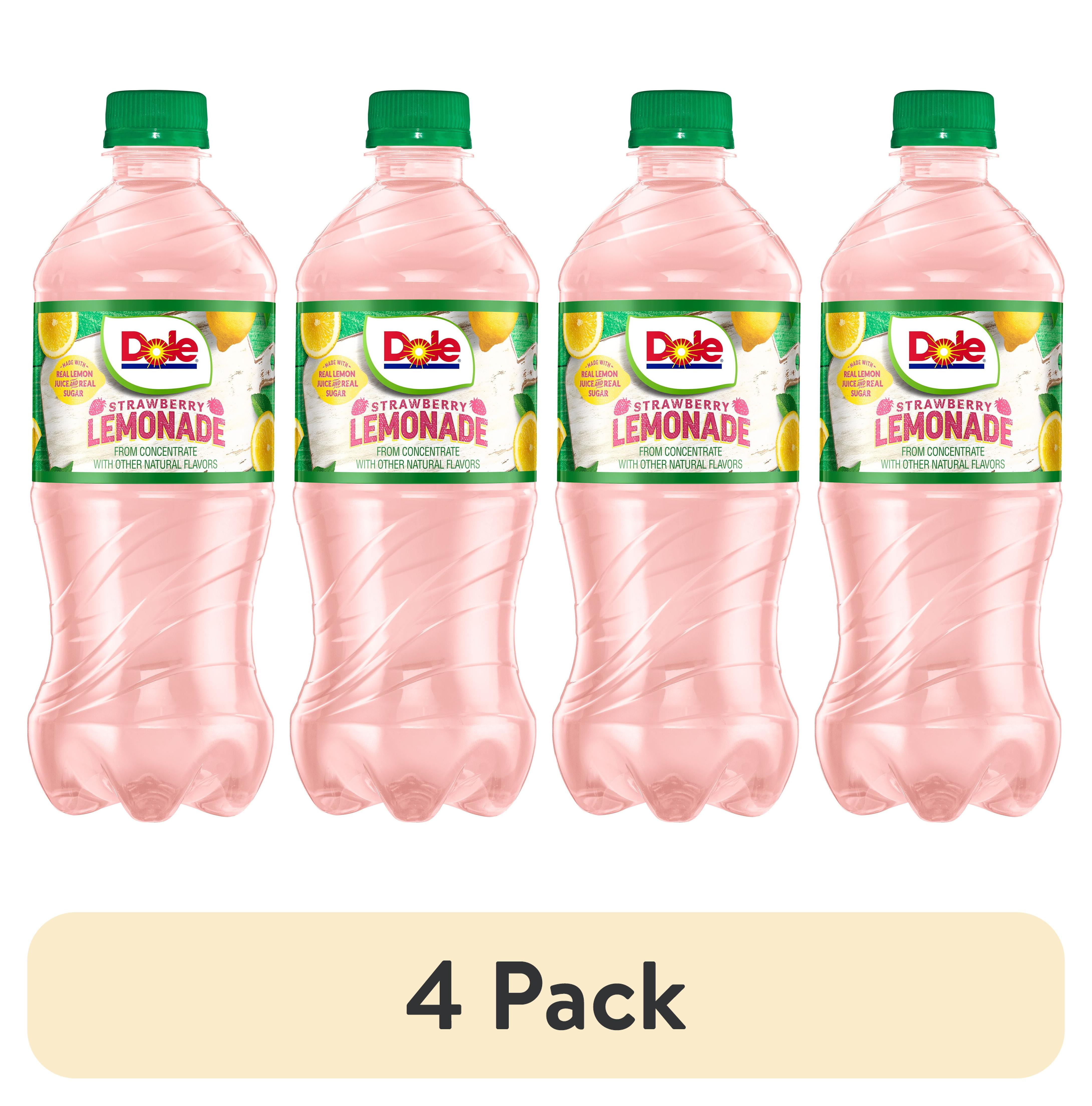 (4 pack) Dole Strawberry Lemonade Juice Drink, 20 fl oz Bottle, Shelf ...