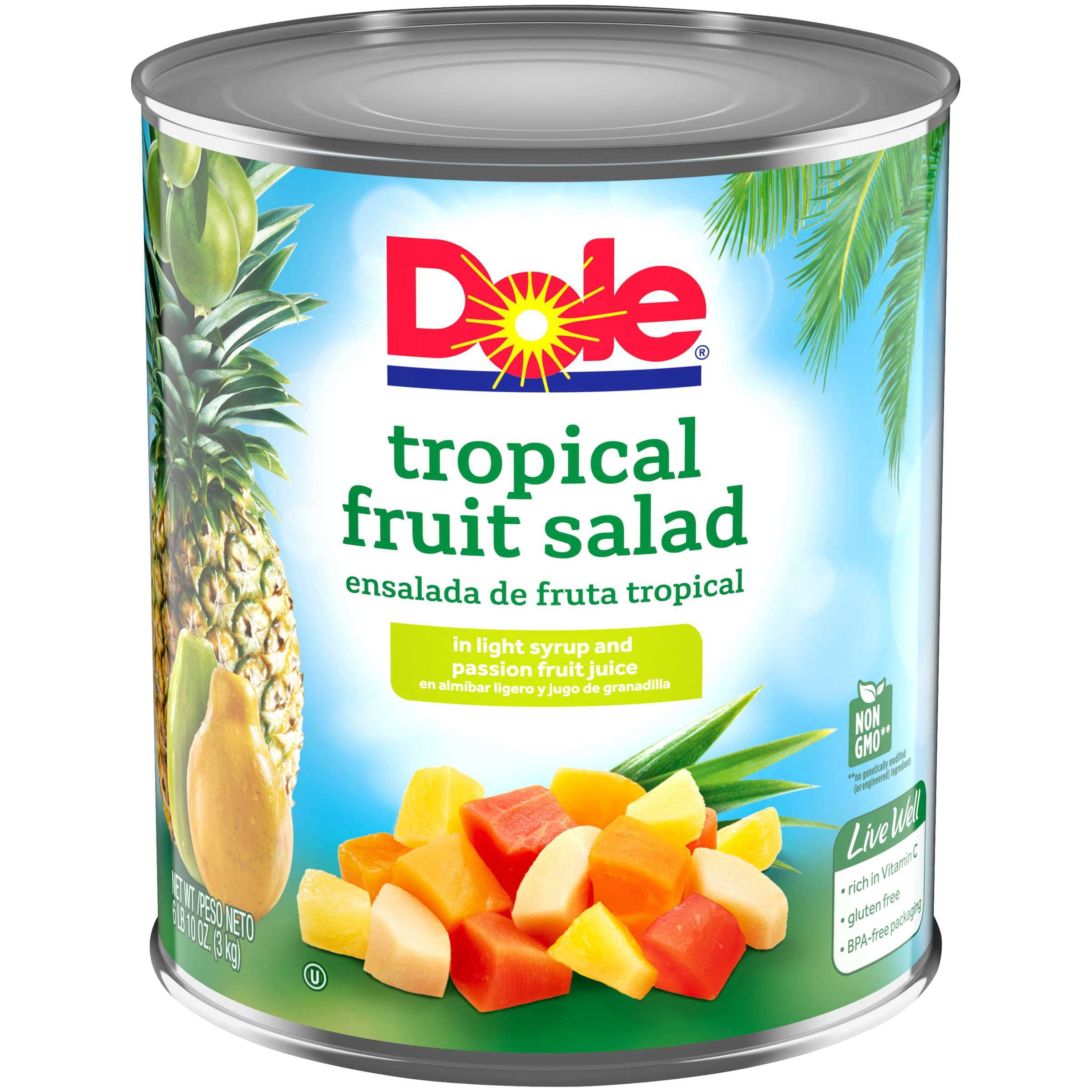 Dole Tropical Fruit Salad In Light Syrup, 100 Ounce - 6 per case ...