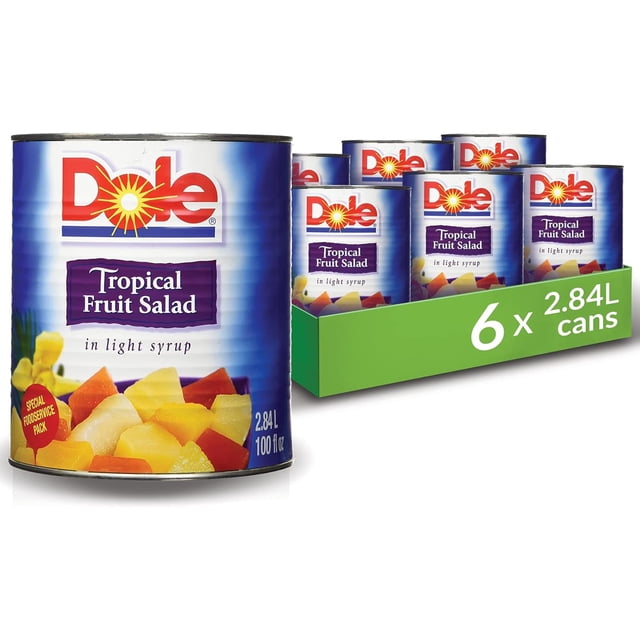 Dole Tropical Fruit Salad in Light Syrup, 100 OZBulk- (6/Case ...