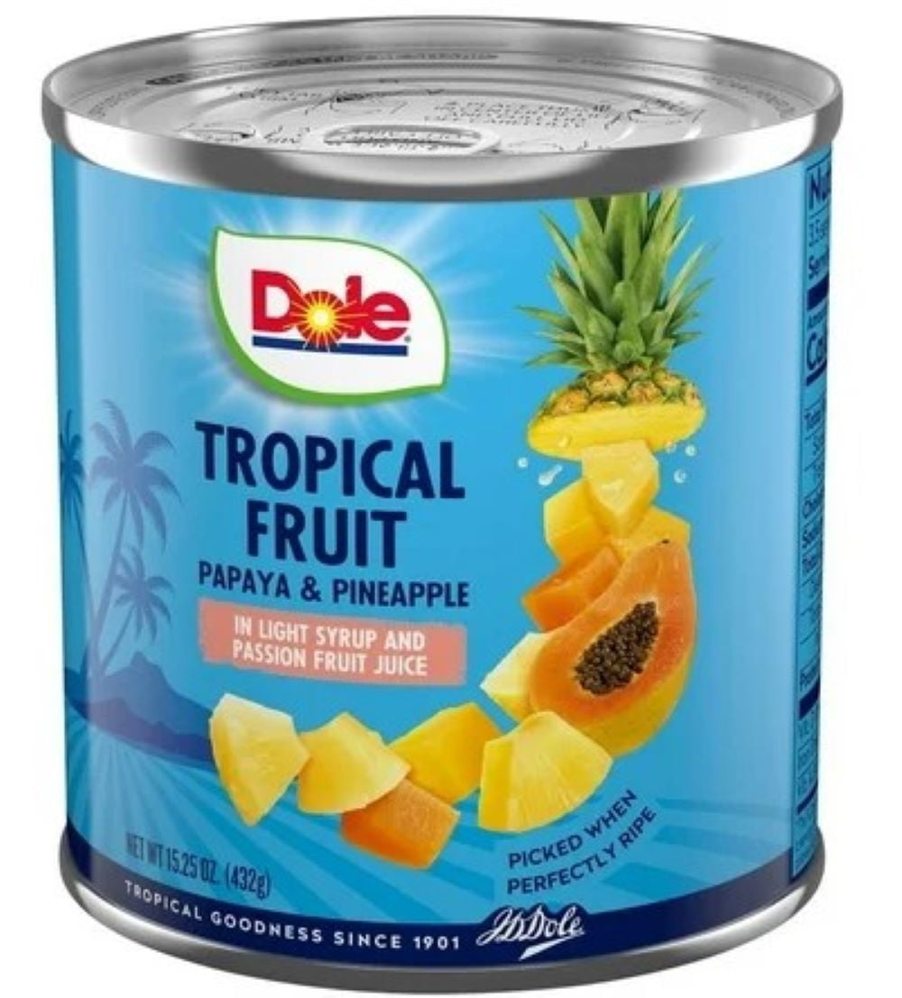 Dole Tropical Fruit Papaya & Pineapple in Light Syrup and Passion Fruit ...