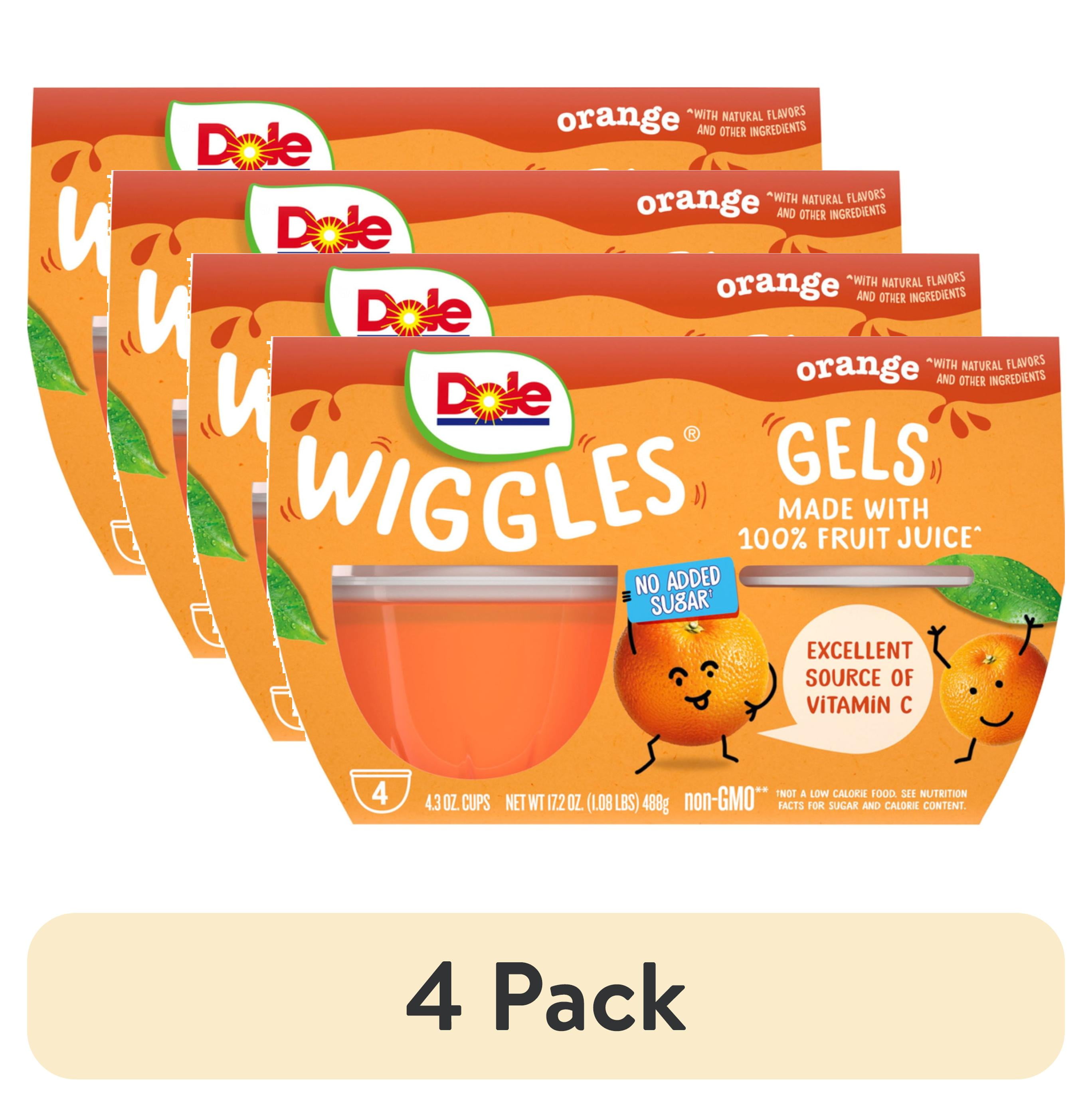 (4 pack) Dole Wiggles Orange Fruit Juice Gels, 4.3 oz Cups (4 Pack ...