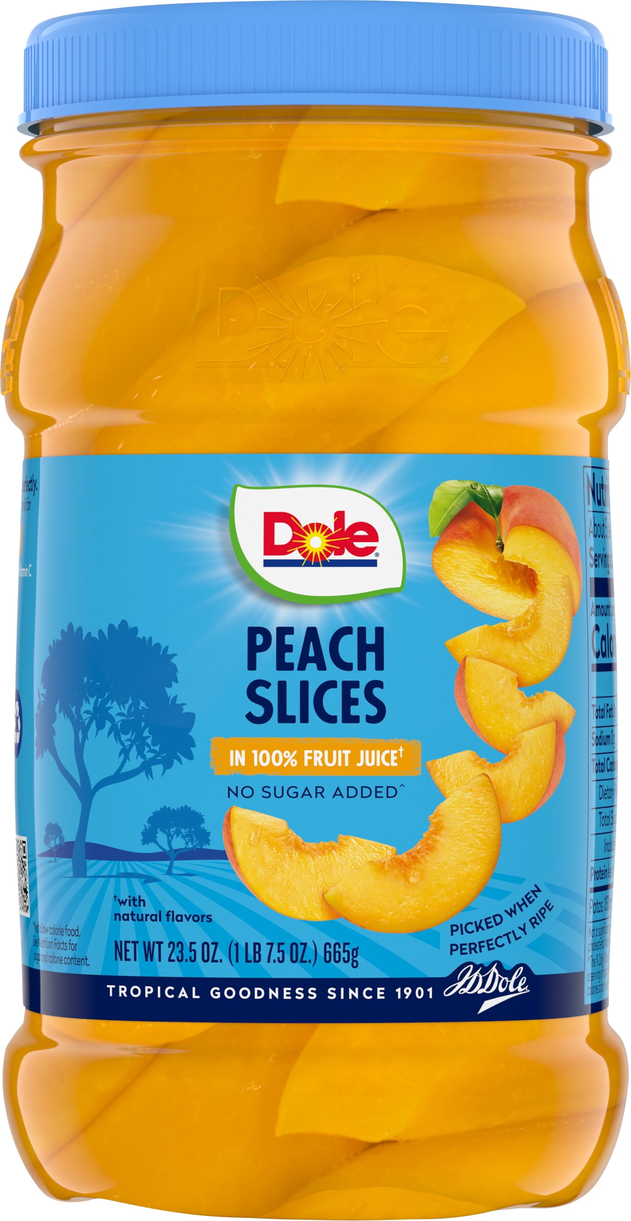 Dole Sliced Peaches Packed in 100% Fruit Juice, 23.5 oz Jar - Walmart.com