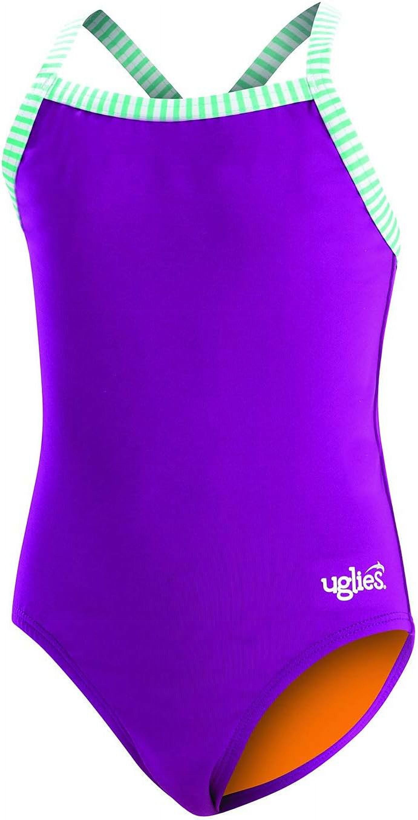 Dolfin Girl's Uglies Prints One Piece Swimsuit 10 Purple - Walmart.com