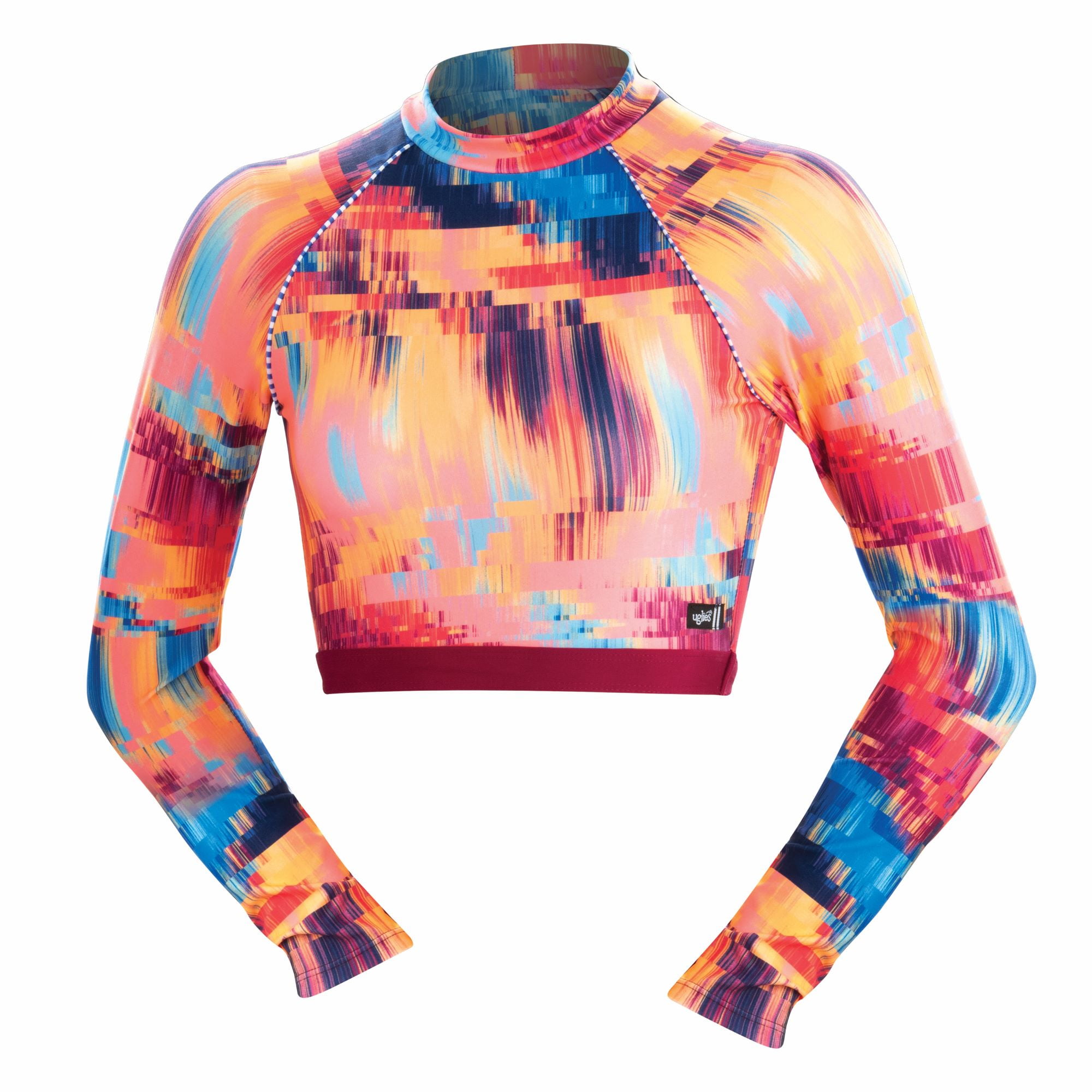 Dolfin Uglies Women's Rash Guard Revibe Print Cropped Swimsuit Top ...