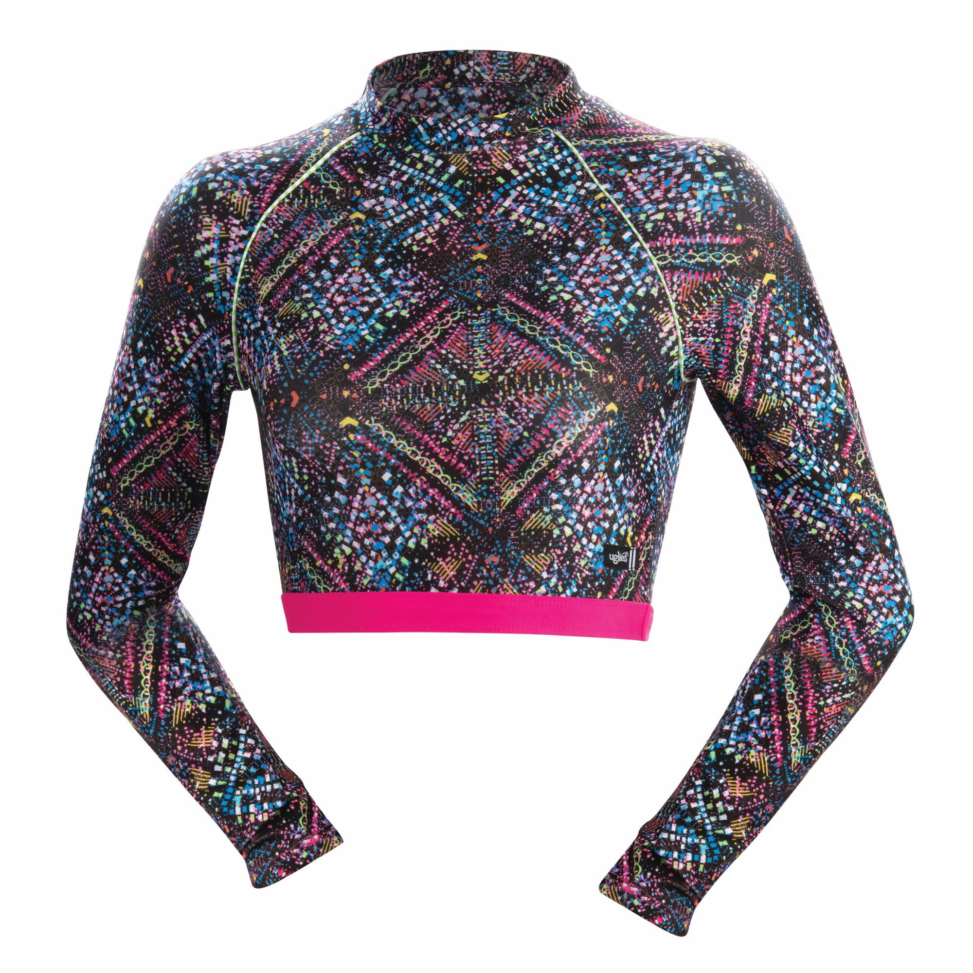 Dolfin Uglies Women's Rash Guard Revibe Print Cropped Swimsuit Top ...