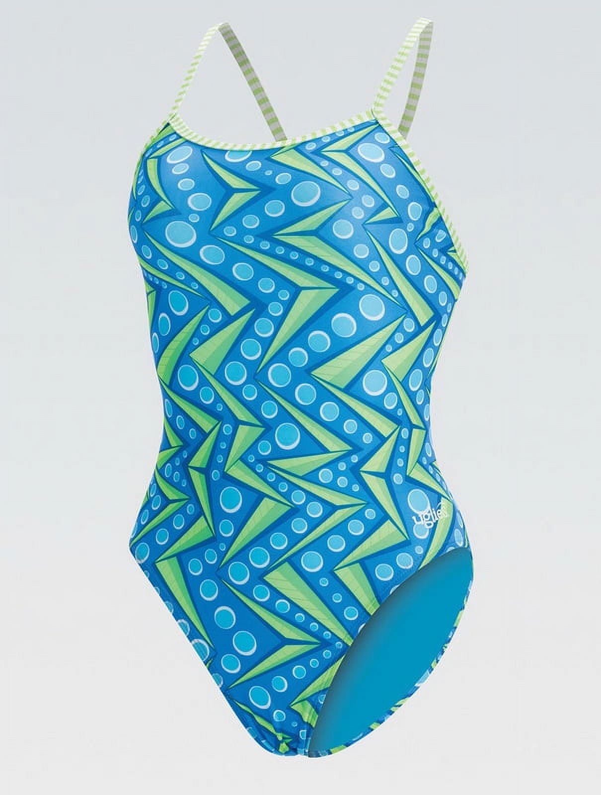 Dolfin Uglies Zenon String Back One-Piece Swimsuit-Blue/Green-34 ...